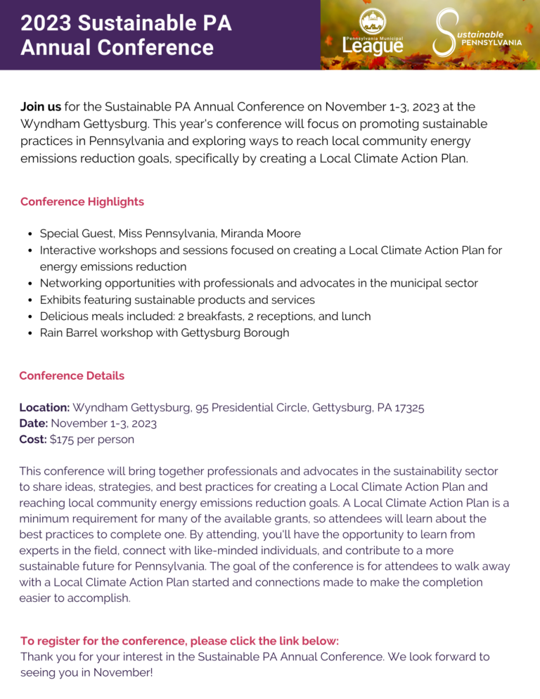 Sustainable PA Conference - The Pennsylvania Municipal League