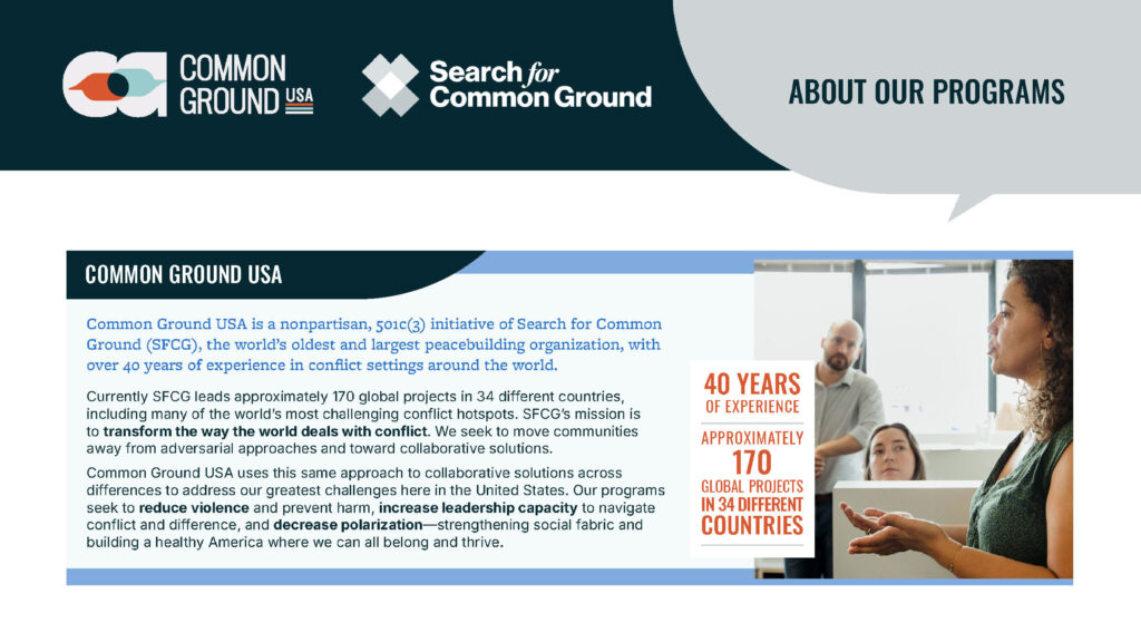 Search for Common Ground: Transforming Conflict into Collaboration ...